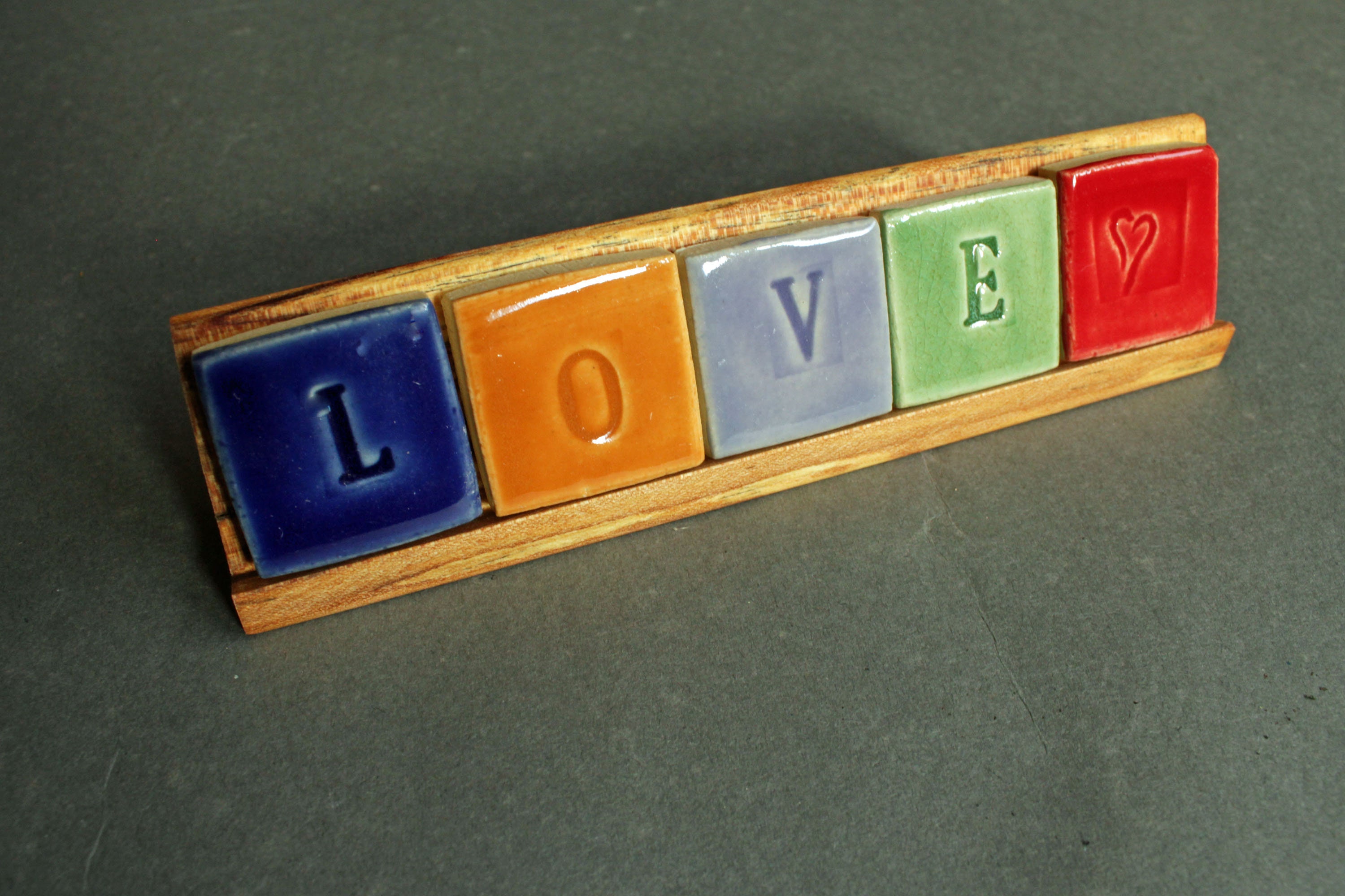 1x1 Word Tiles With Wood Stand - Etsy