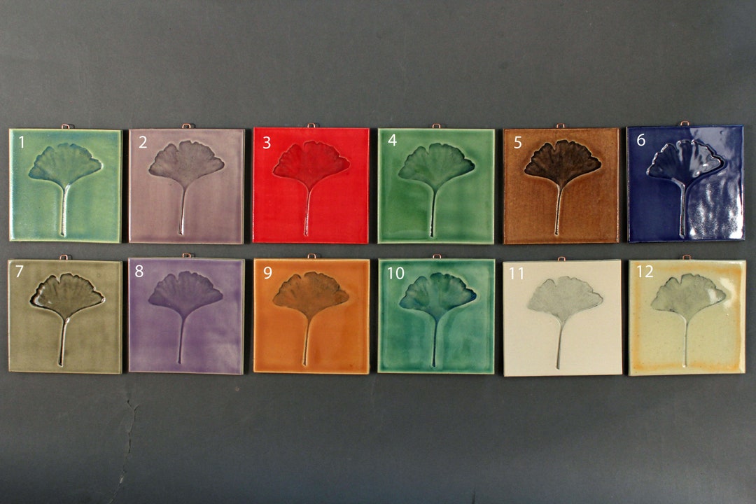 4"x4" Ginkgo Leaf Ceramic Tile - Etsy