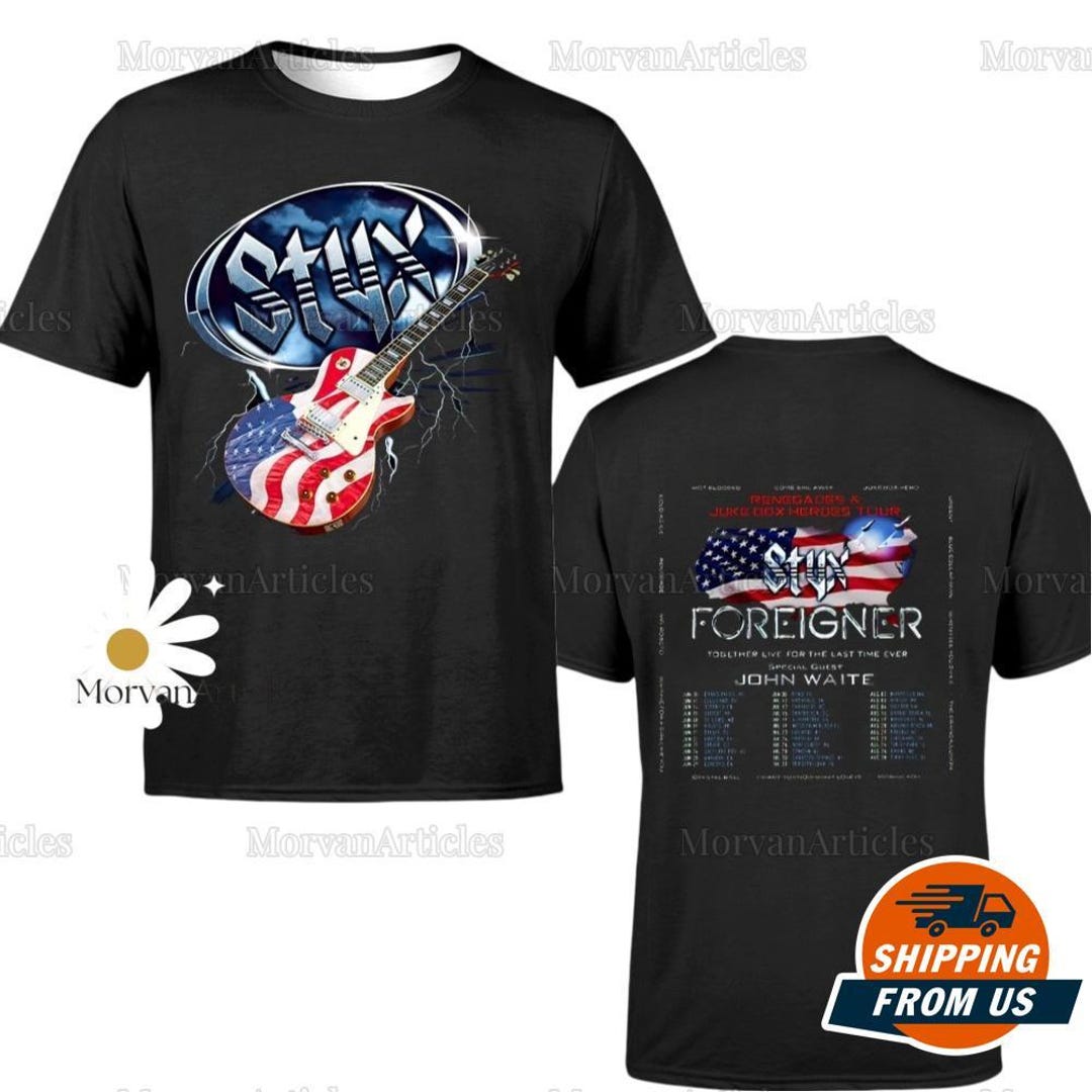 Styx Band Tour 2024 Shirt, Styx and Foreigner Shirt, Foreigner Band ...