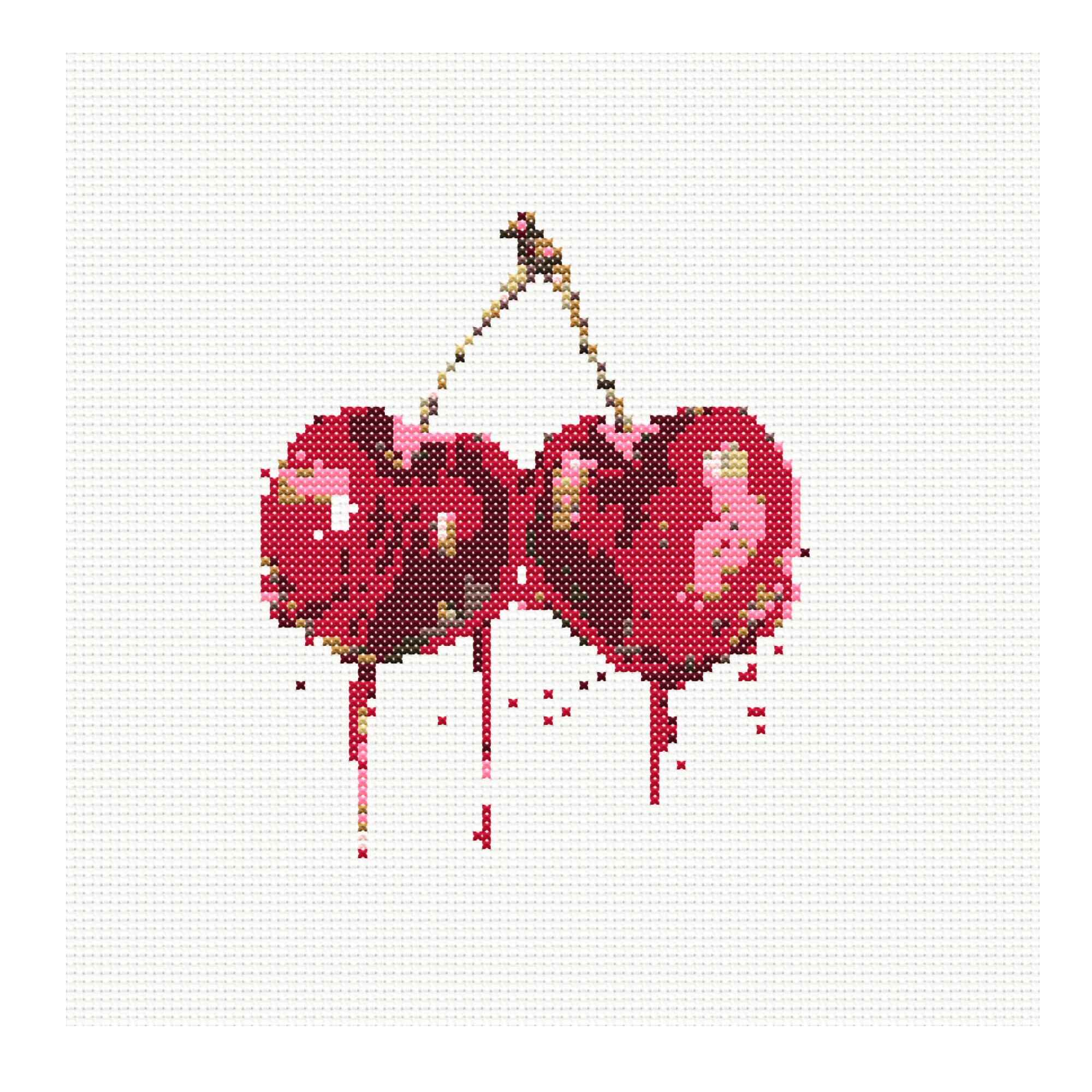 Cherry Cross Stitch Pattern, PDF Pattern, PDF Download, Modern Cross ...