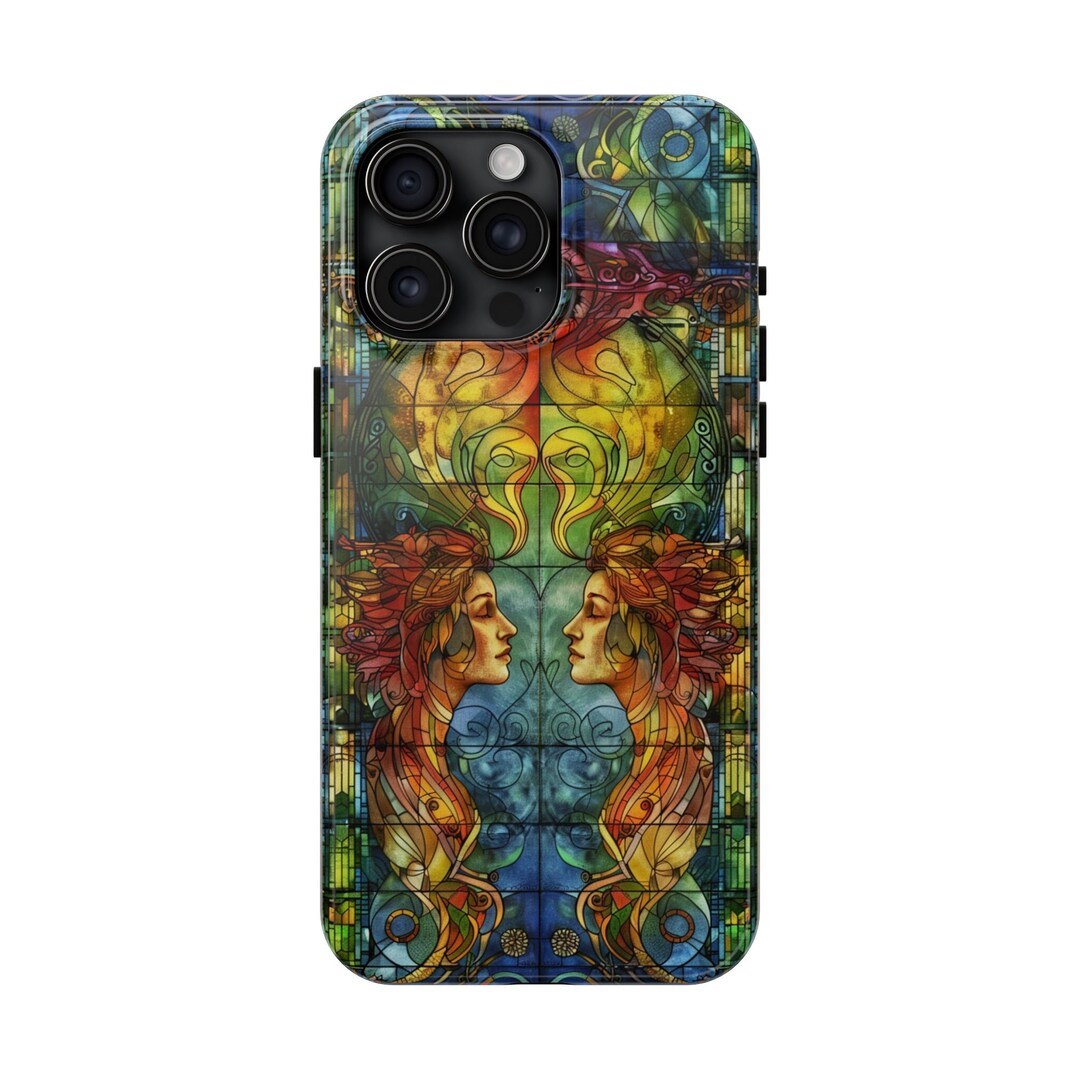 Gemini Zodiac Sign, Gemini Design, Stain Glass Phone Case, Beautiful ...