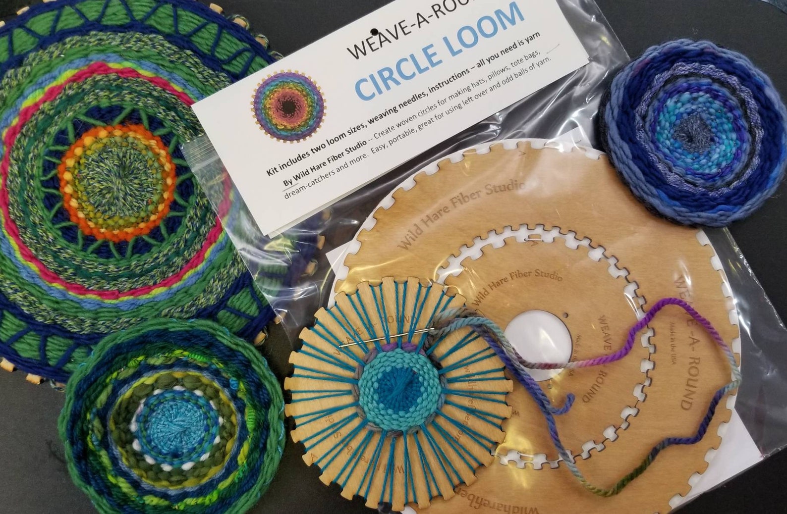 Circle Weaving Loom Weave-a-round Kit Two Sizes DIY for Woven Hat and ...