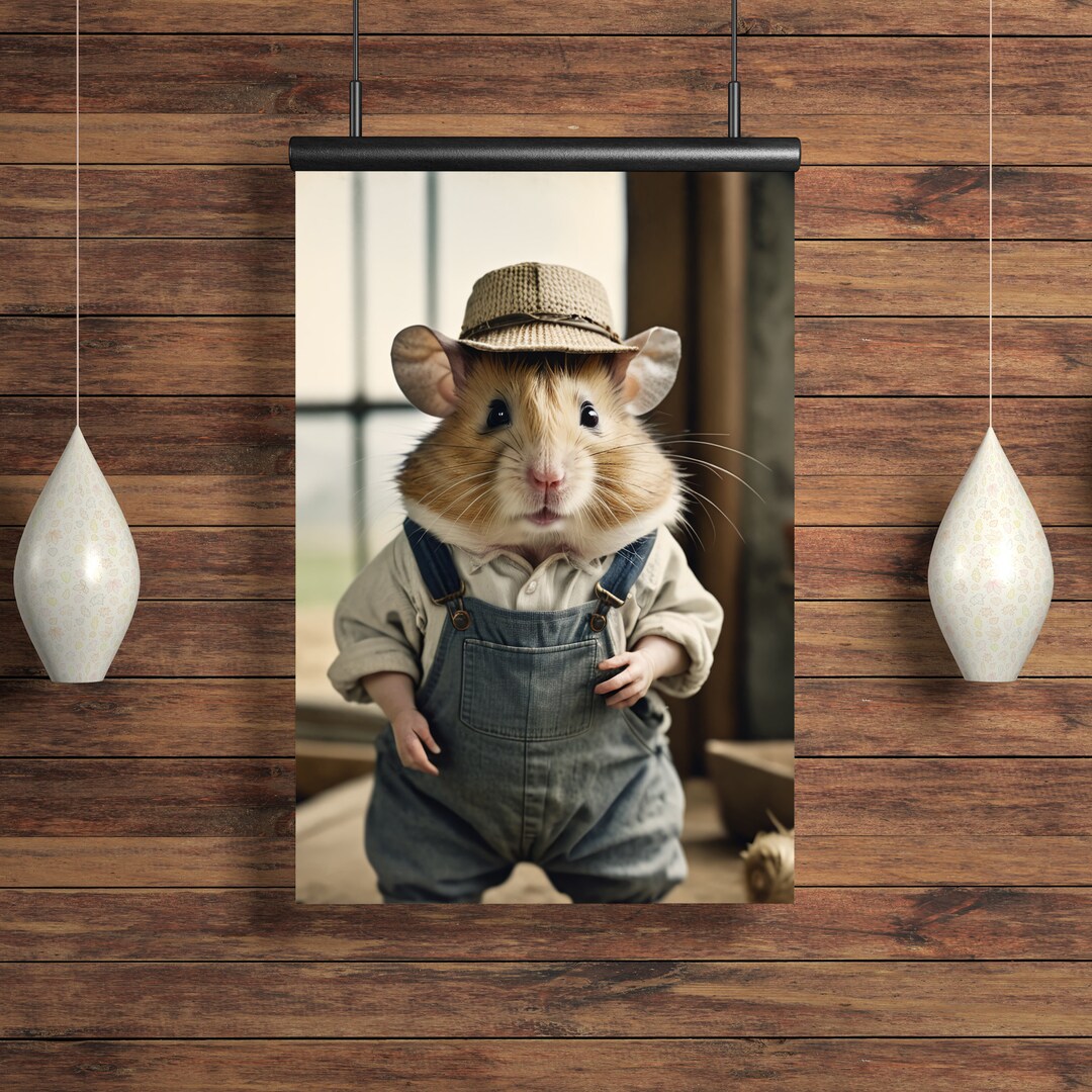 A Mouse in the Barn is Ready to Bring in the Hay : Instant Download ...