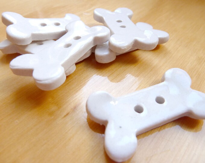 Porcelain Bone Shaped Buttons -- Set of Six - Etsy