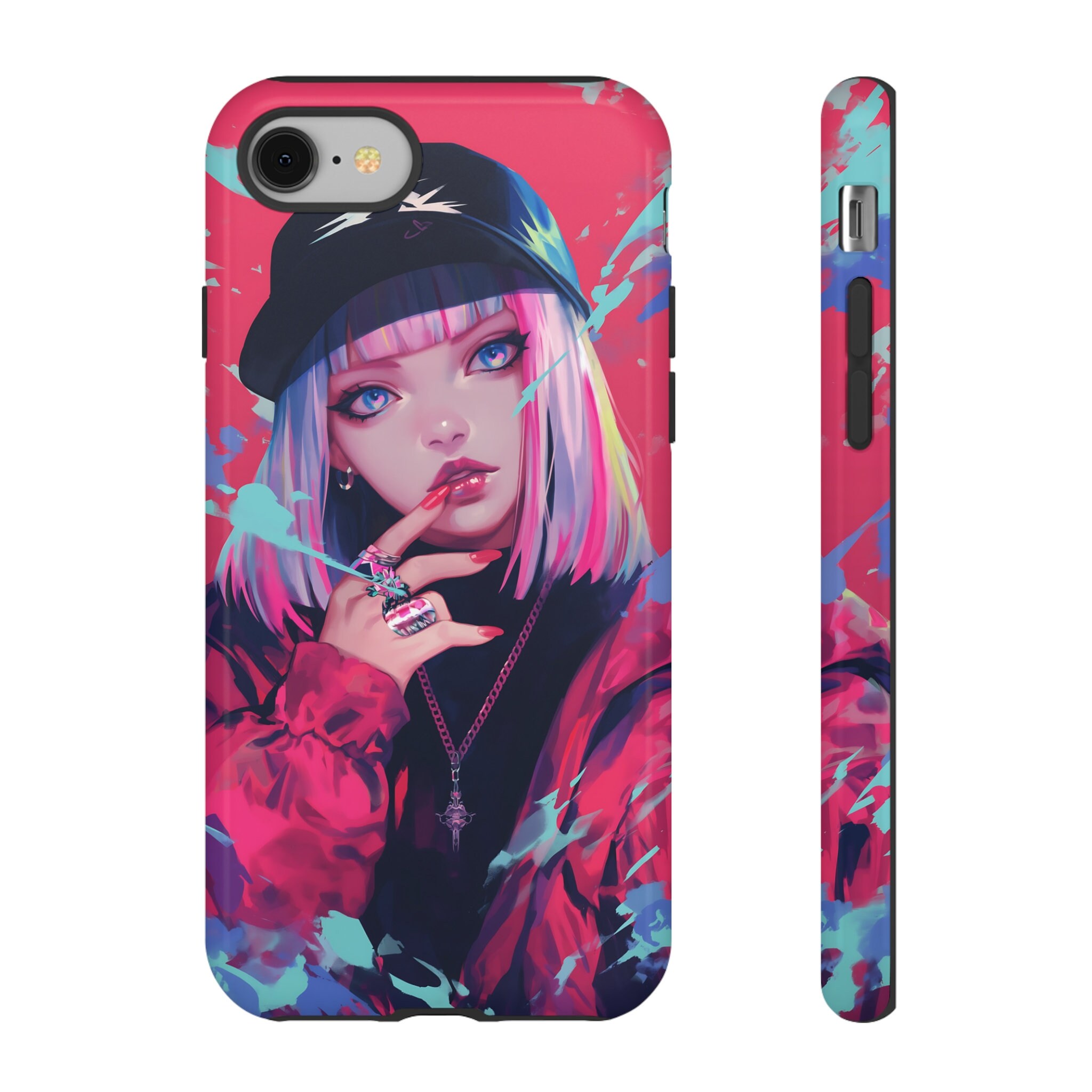 Anime iPhone Case Punk Girl, iPhone Case Anime Girl, iPhone Case Waifu ...