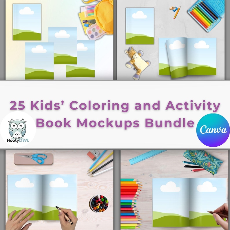 25 Children’s Coloring Book Mockup – Creative & Professional Book ...