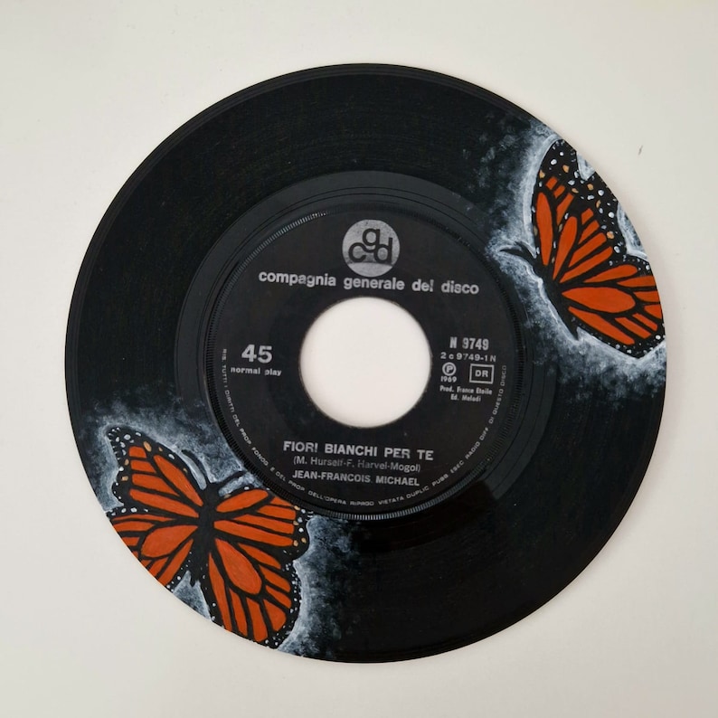 Hand-painted Butterfly Vinyl Record Art - Unique Upcycled Wall Decor ...