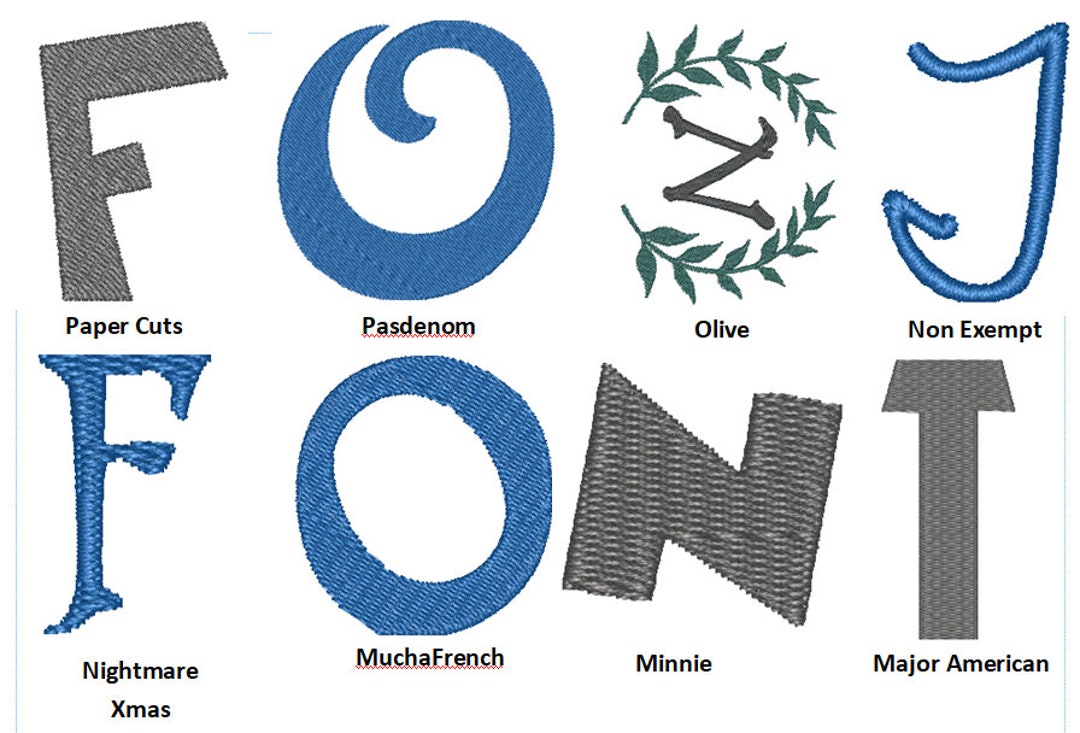 Embroidery Font Bundle 3 - Etsy