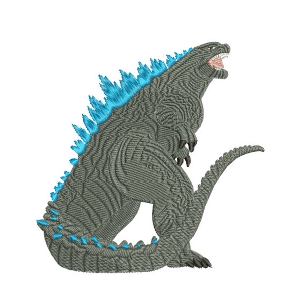 Godzilla Digital Embroidery File Etsy