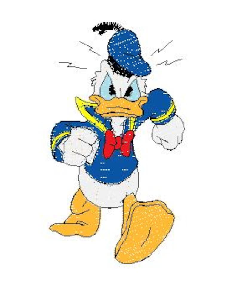 Angry Donald Duck Walking Digital Embroidery File - Etsy