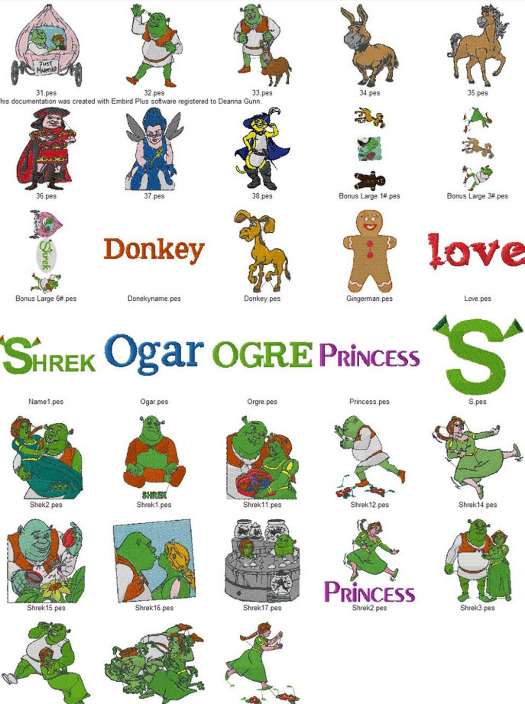 Shrek Digital Embroidery File - Etsy
