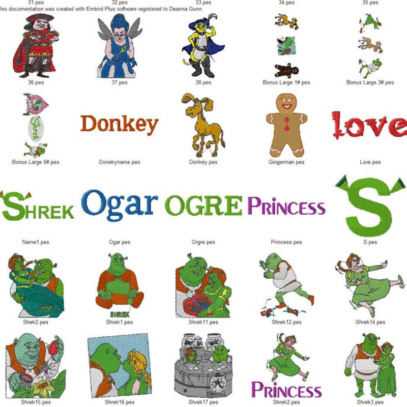 Shrek Embroidery File - Etsy