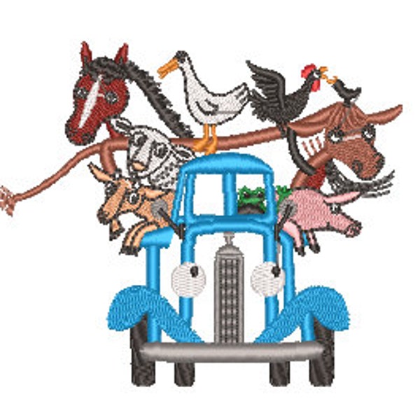 Blue Truck Embroidery - Etsy