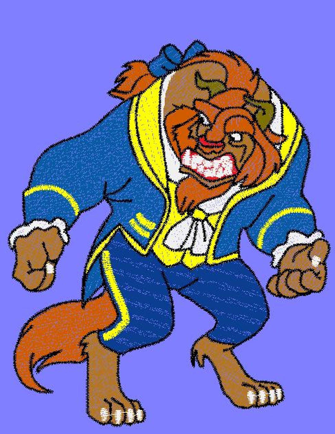 Beast Filled Digital Embroidery File - Etsy