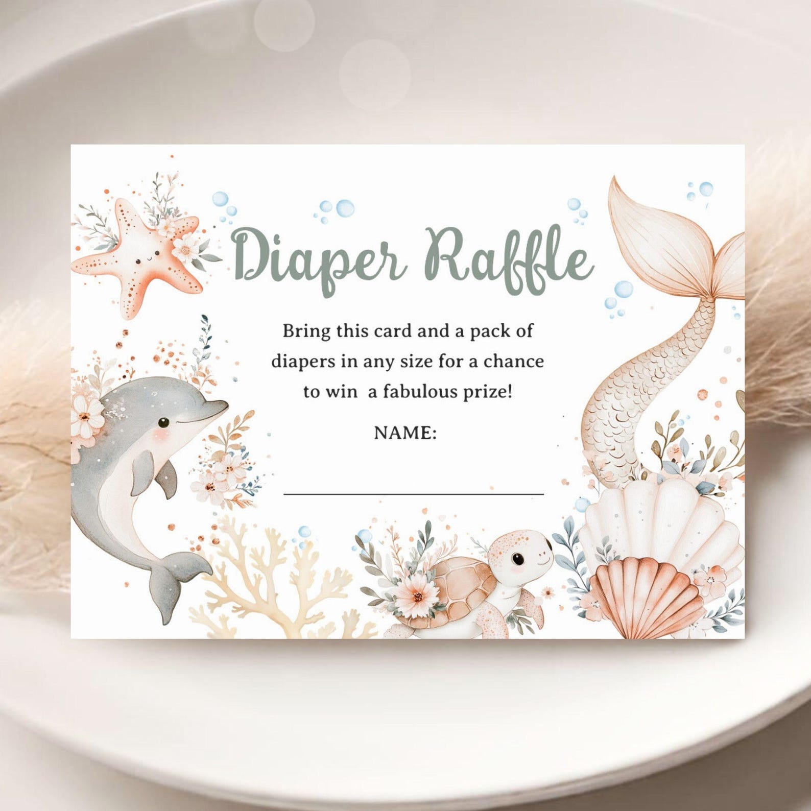 EDITABLE Under the Sea Baby Shower Invitation Bundle,sea Animals Ocean ...