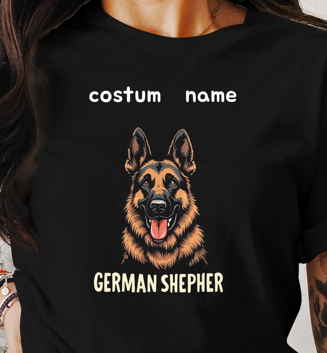 Custom Name German Shepherd Dog Shirt, Personalized Pet Lover Gift ...