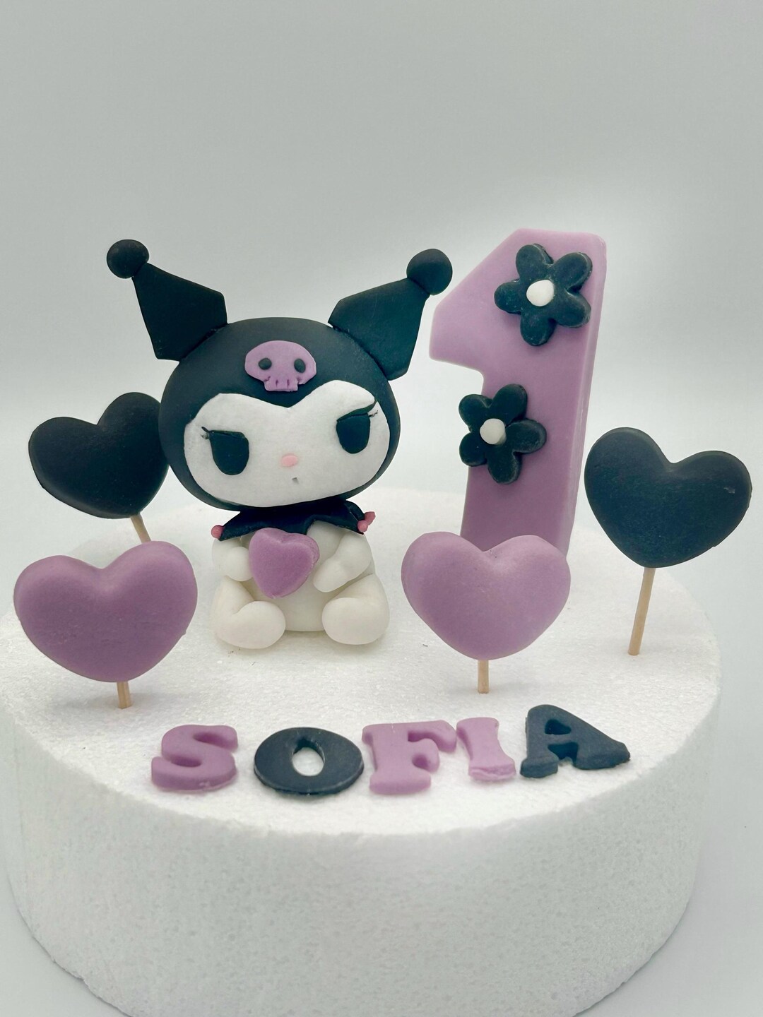 Kuromi Hello Kitty Fondant Figure Set Personalized, Kawaii Cake ...