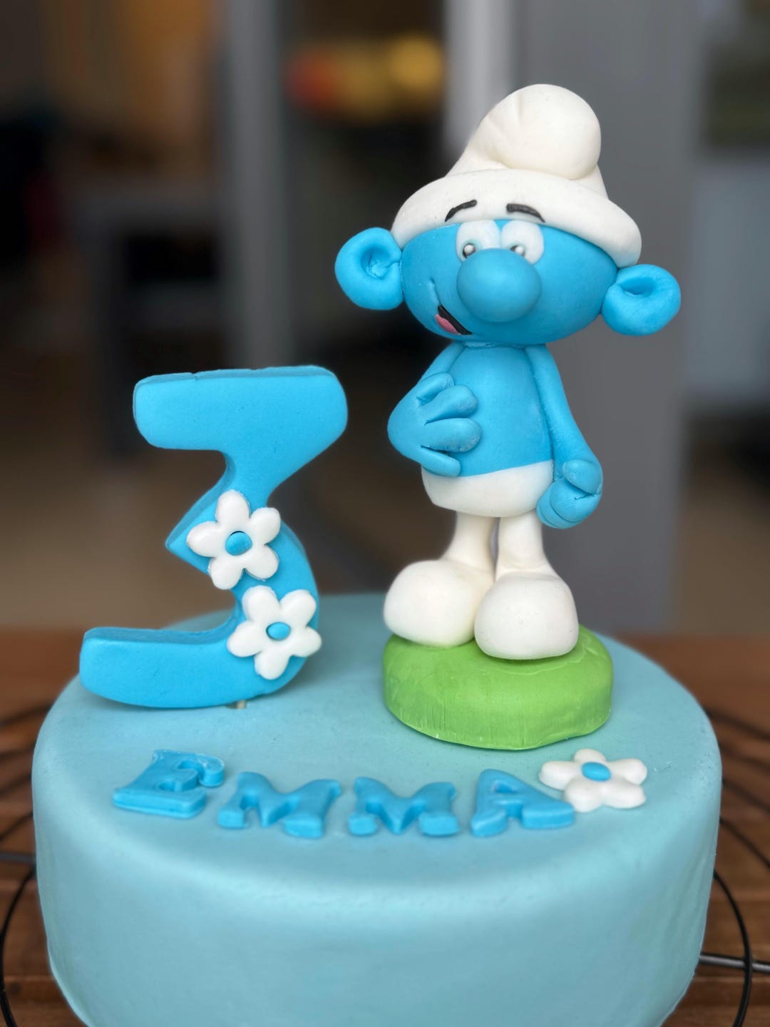 Smurf Cake Topper Fondant – Personalized Cake Figure for Children’s ...