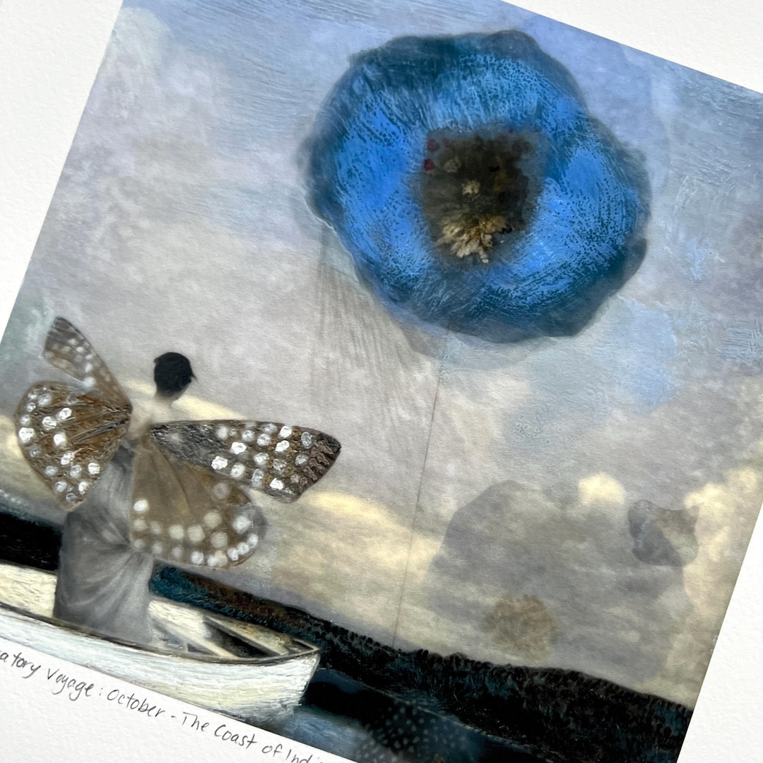 Surreal Moth Goddess Art Print: Somnmigratory Voyage, Along the Coast ...