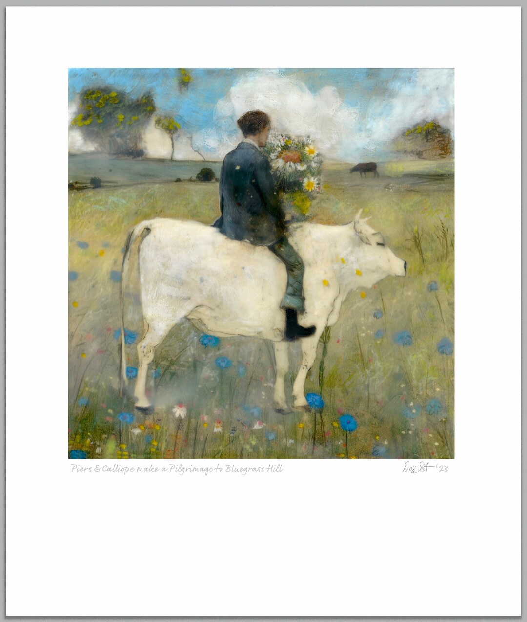 Piers & Calliope Make a Pilgrimage to Bluegrass Hill | Giclèe Art Print | Encaustic Fine Art ...