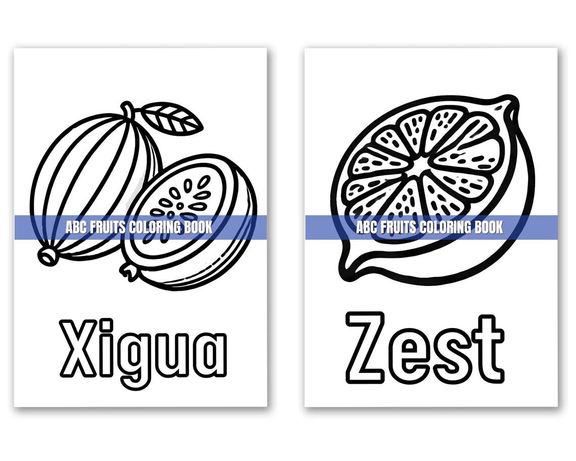 ABC Fruits Coloring Pages: Fun & Educational Coloring Book by ...