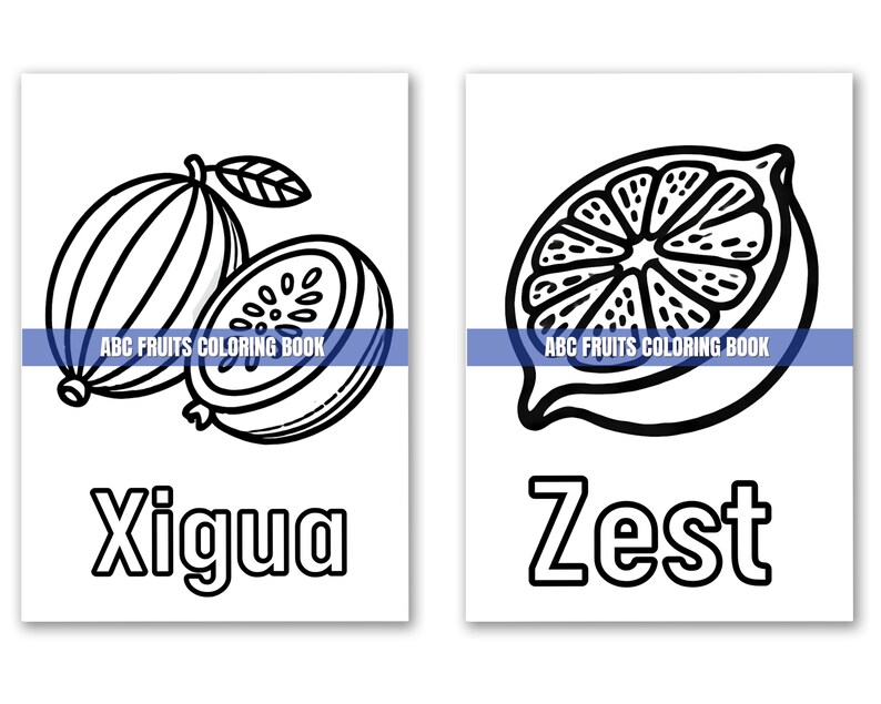 ABC Fruits Coloring Pages: Fun & Educational Coloring Book by ...