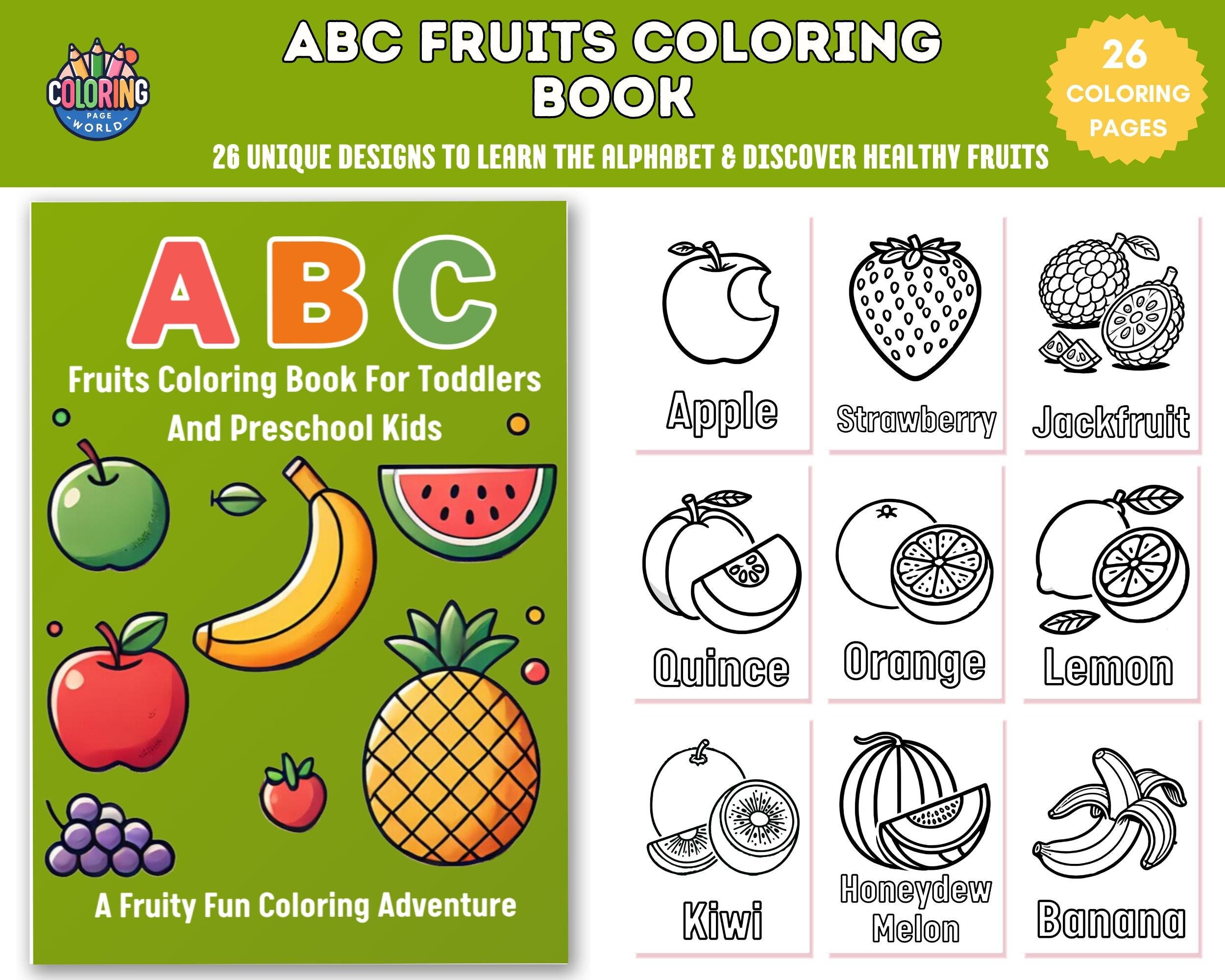 ABC Fruits Coloring Pages: Fun & Educational Coloring Book by ...