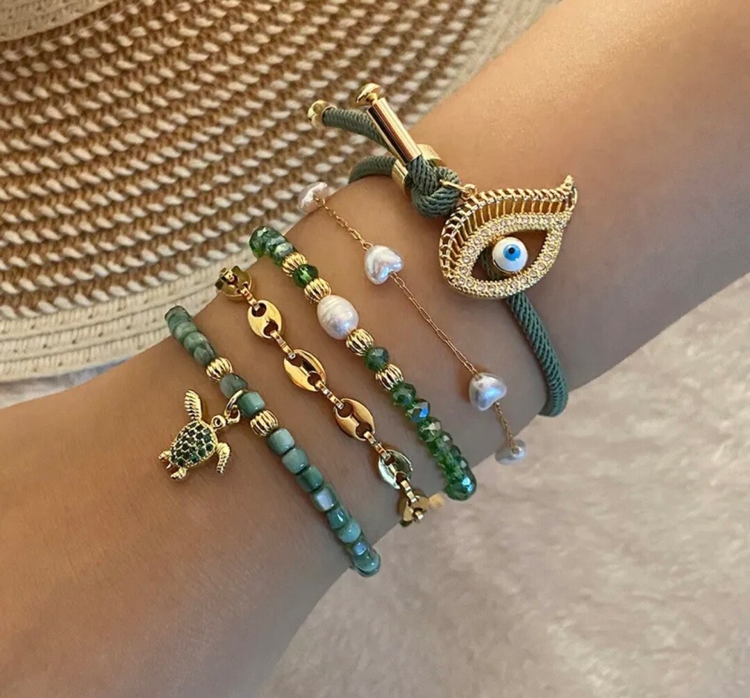 Evil Eye Set 5 Bracelet - Etsy