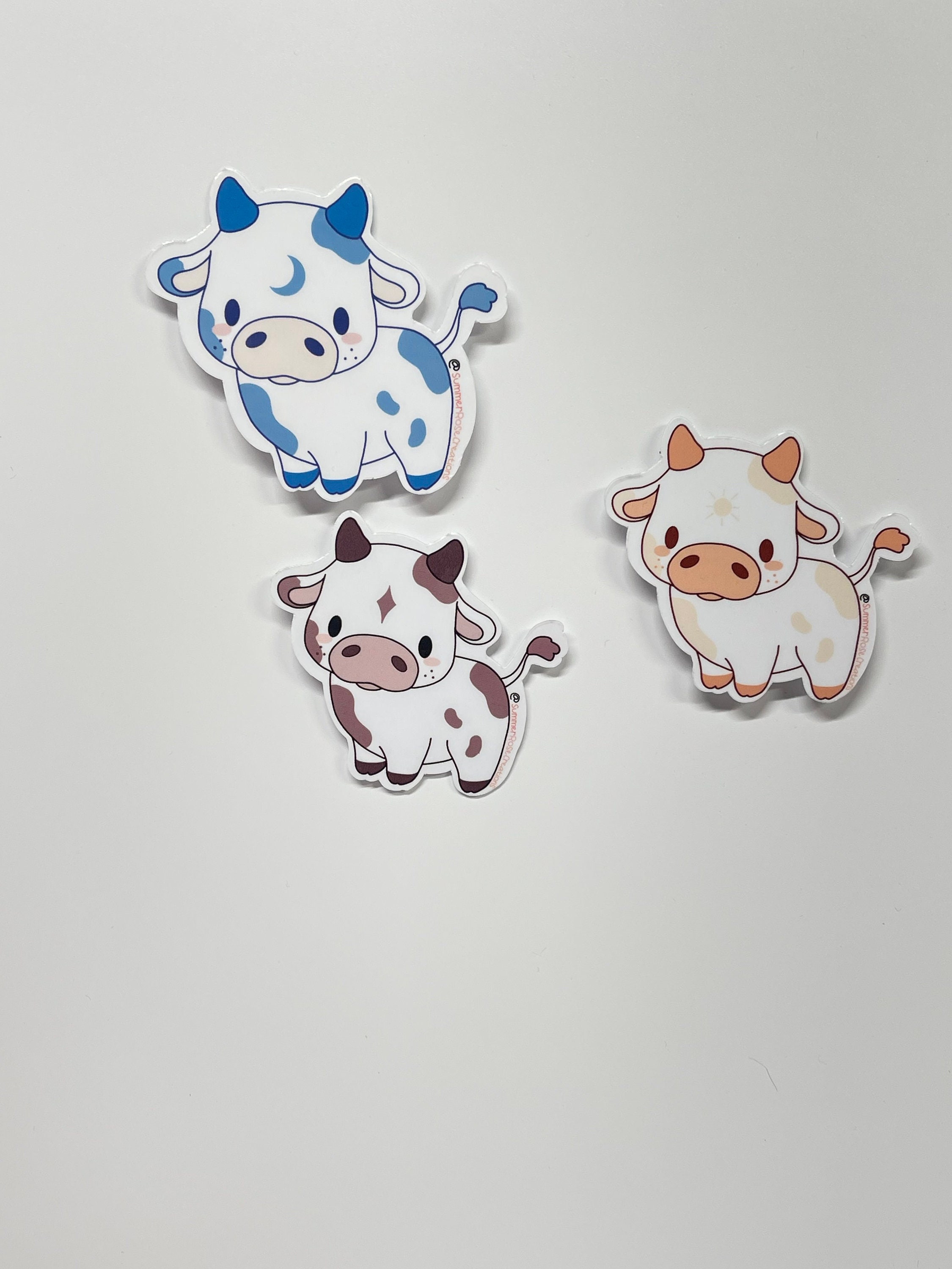 Cute Cow Stickers, Star Sun and Moon Stickers, Vinyl Waterproof Sticker ...