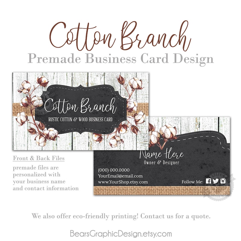Rustic Business Card - Etsy