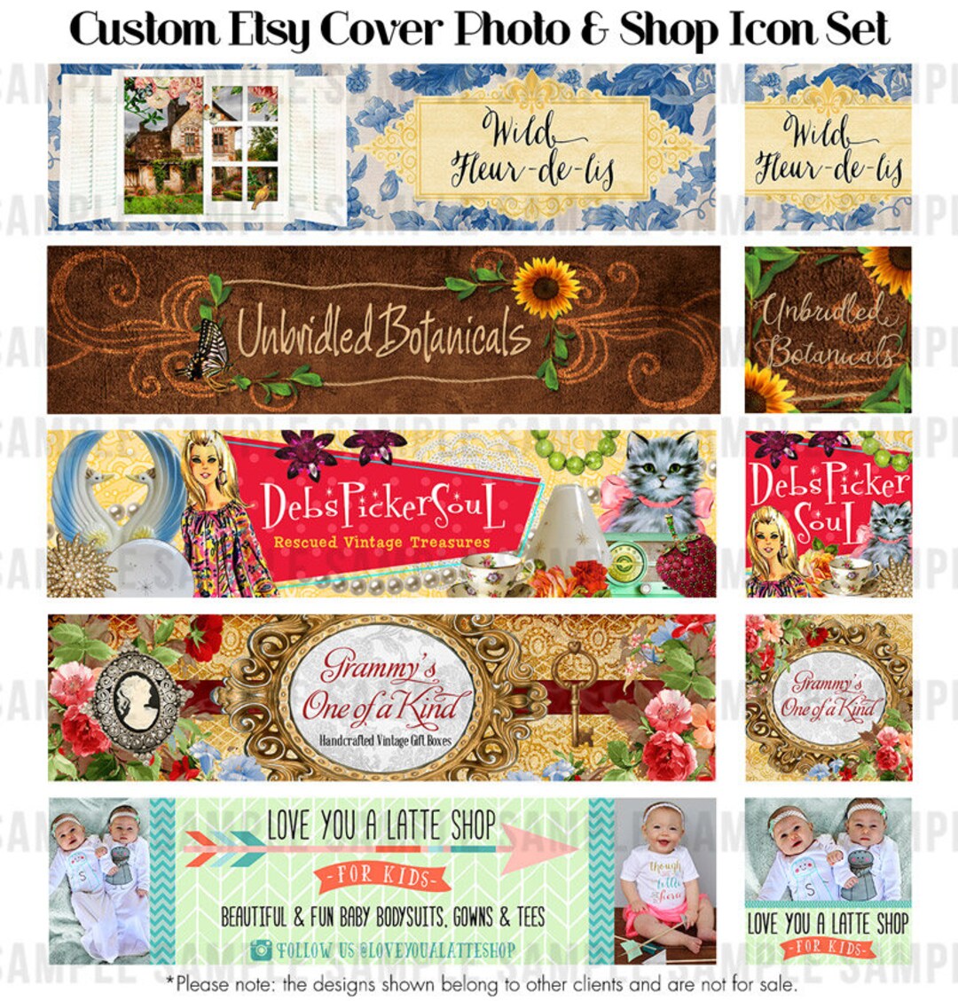 Custom Etsy Shop Banner & Icon Set (digital Download) - Etsy