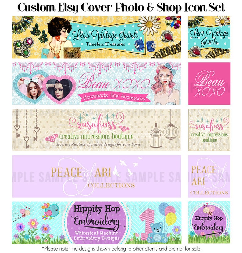 Custom Etsy Shop Banner & Icon Set (digital Download) - Etsy