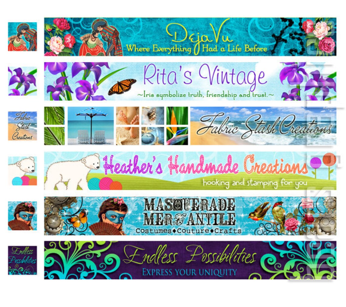 Custom Etsy Shop Banner & Icon Set (digital Download) - Etsy