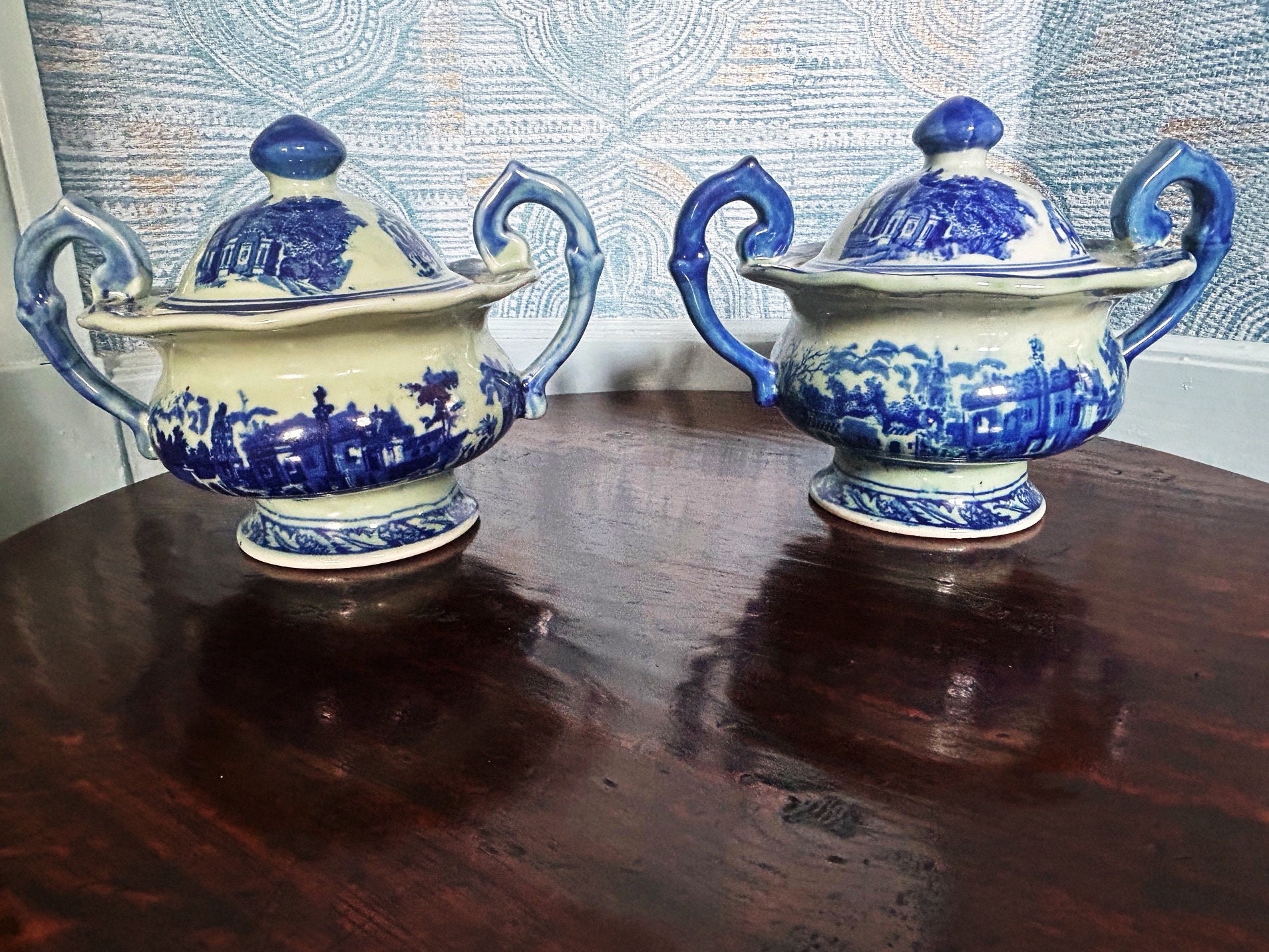 Victoria Ware Ironstone Cobalt Blue Urn With Handles & Lids 2 Available ...