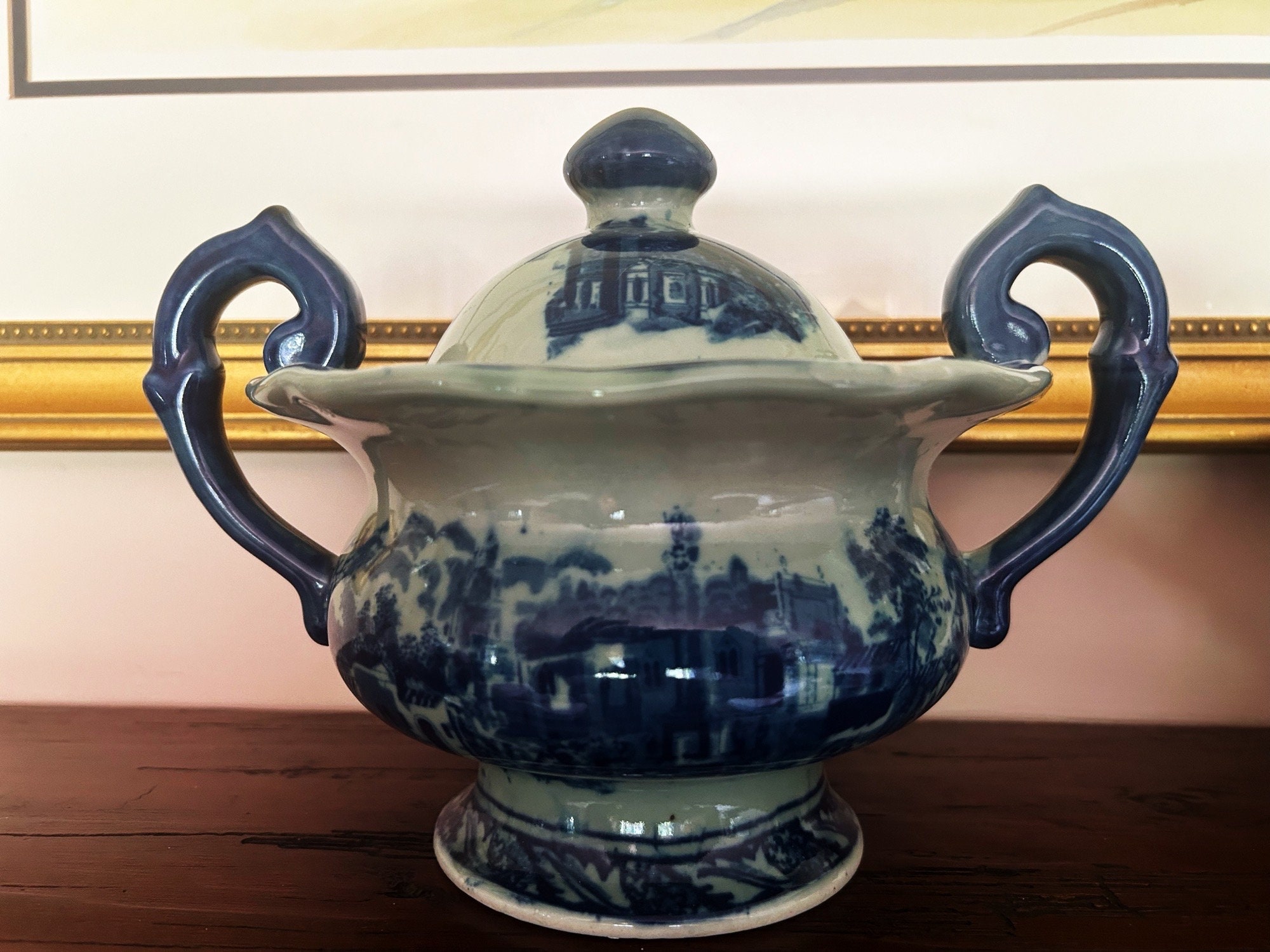 Victoria Ware Ironstone Cobalt Blue Urn With Handles & Lids 2 Available ...
