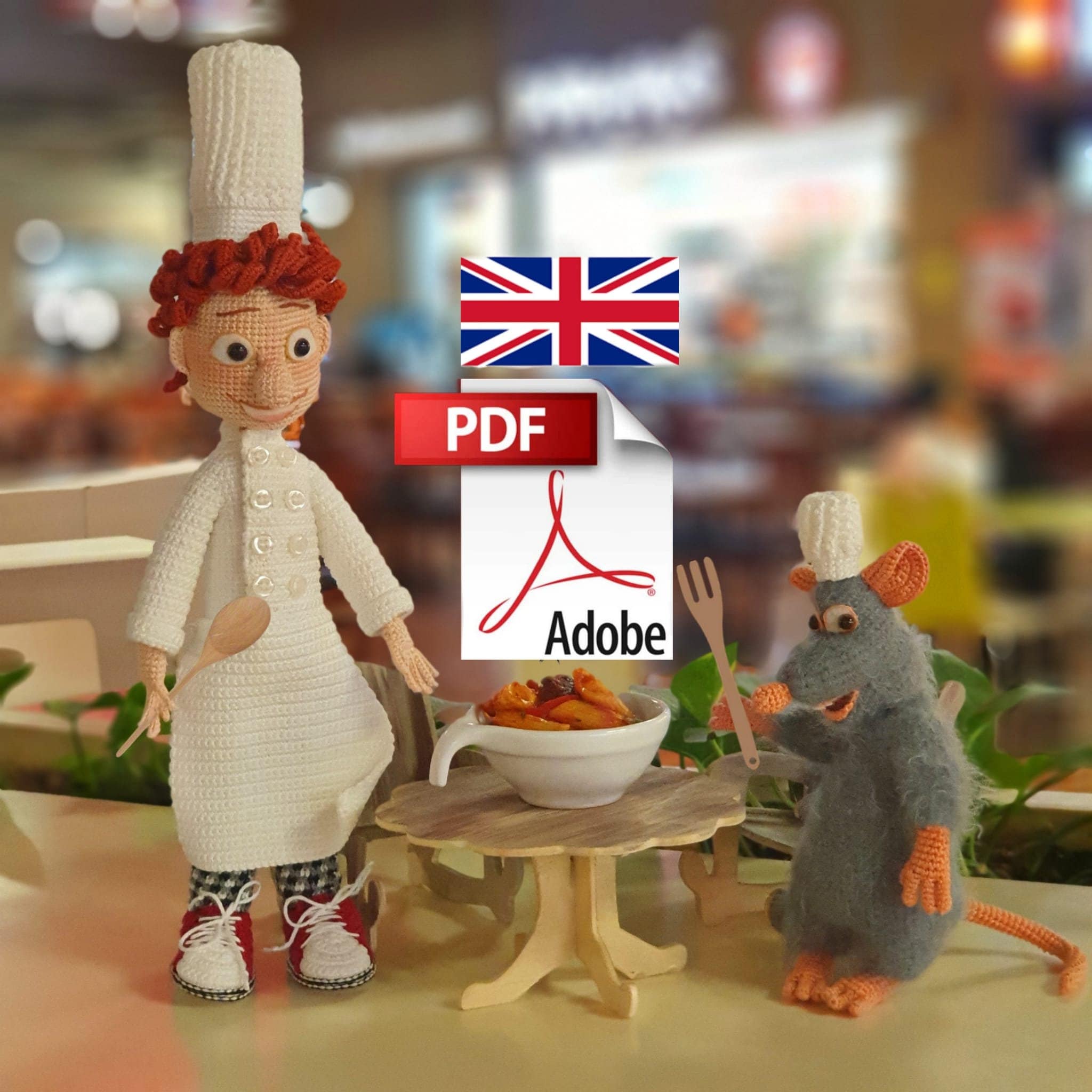 Ratatouille English Pattern linguini & Remy - Etsy