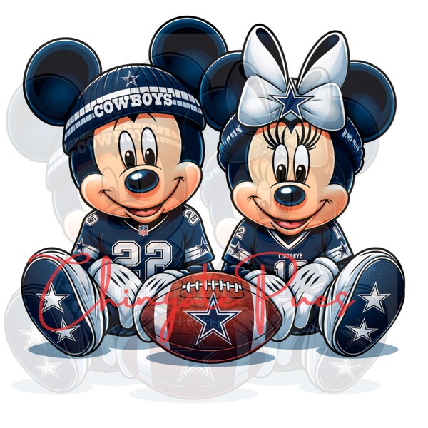 Mickey and Minnie Mouse Dallas Cowboys - Etsy