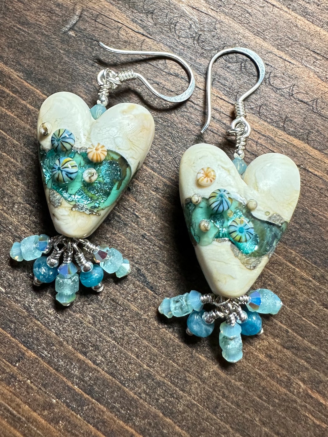 Swarovski Crystal Roman Glass Beaded Ocean Dichroic Lampwork - Etsy