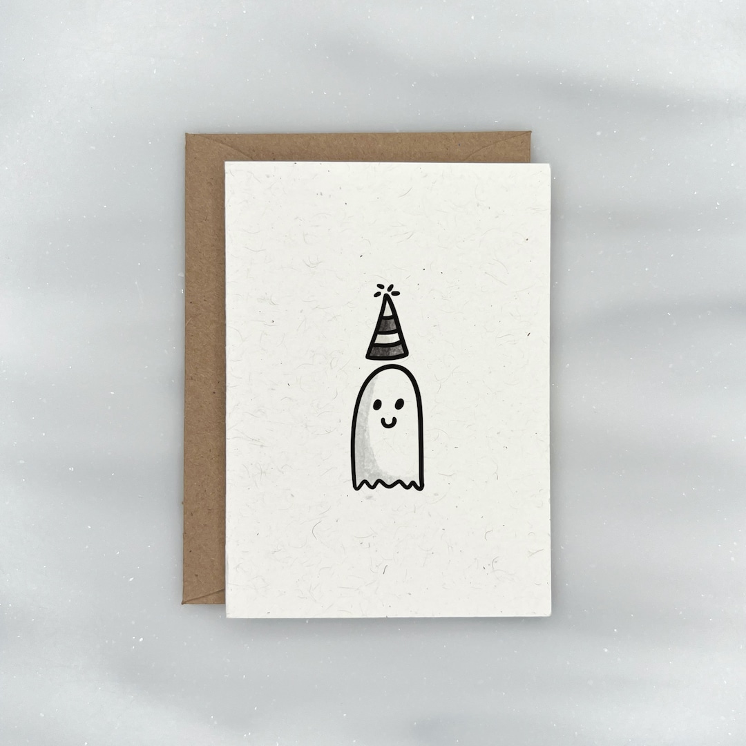 Spooky Cute Party Ghost - Birthday Gift Enclosure Mini Card | Premium ...