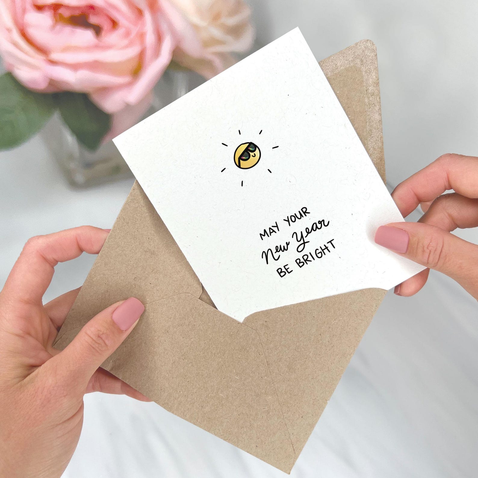 Sunny & Bright - Happy New Year Card | Premium Textured, 100% Recycled ...