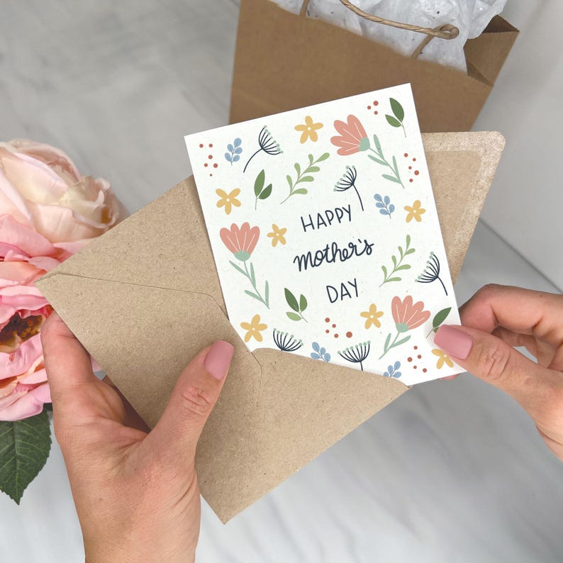 Floral Wishes - Mother's Day Card | Premium Textured, 100% Recycled ...