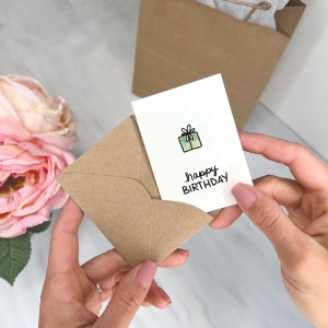 Green Birthday Present - Birthday Gift Enclosure Mini Card | Premium ...