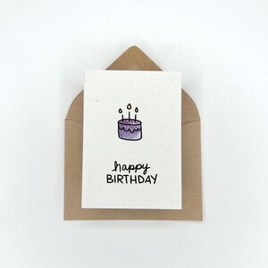 Purple Birthday Cake - Birthday Gift Enclosure Mini Card | Premium ...