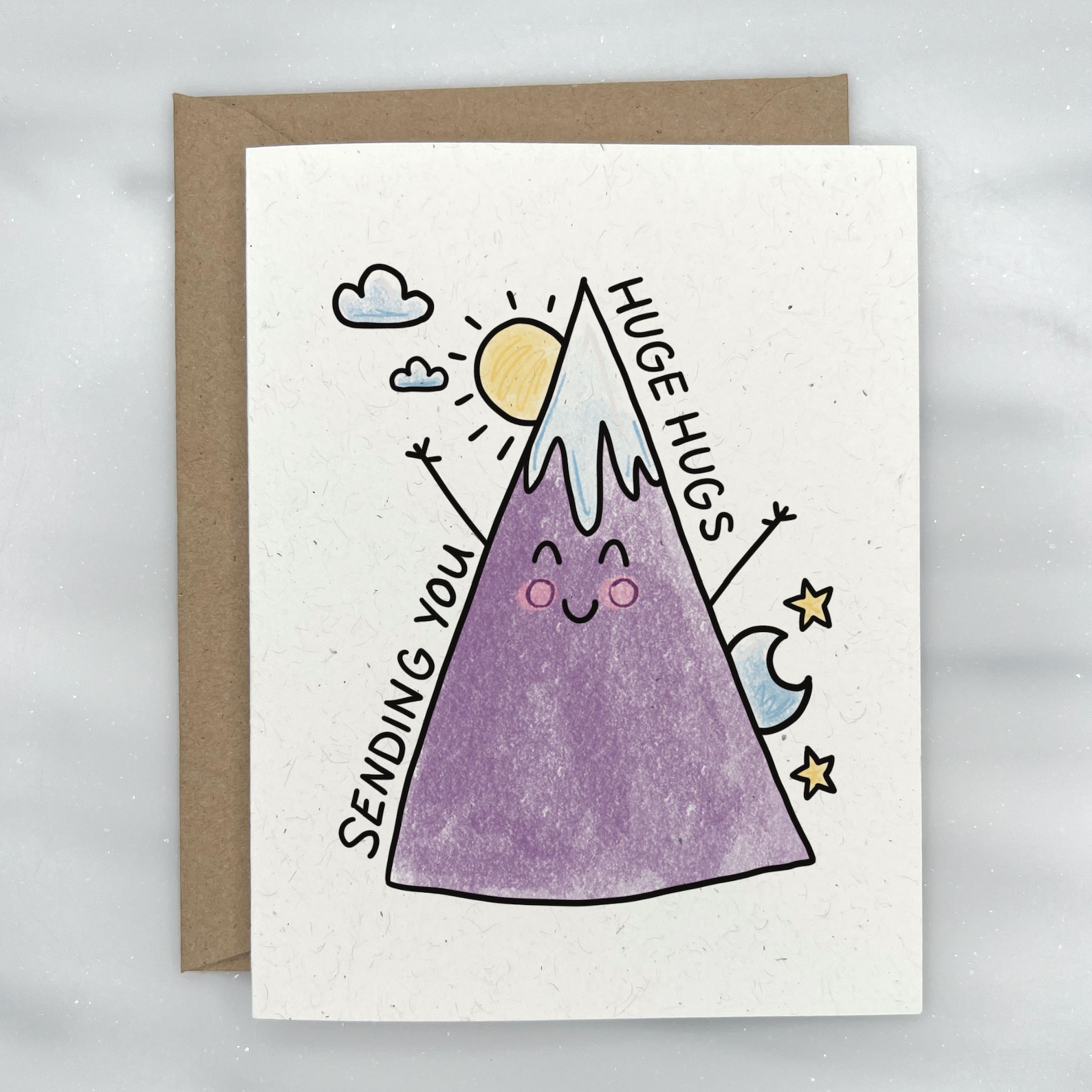 Happy Mountain Hugs Sympathy Greeting Card Premium Textured, 100% Recycled, GIVES BACK - Etsy