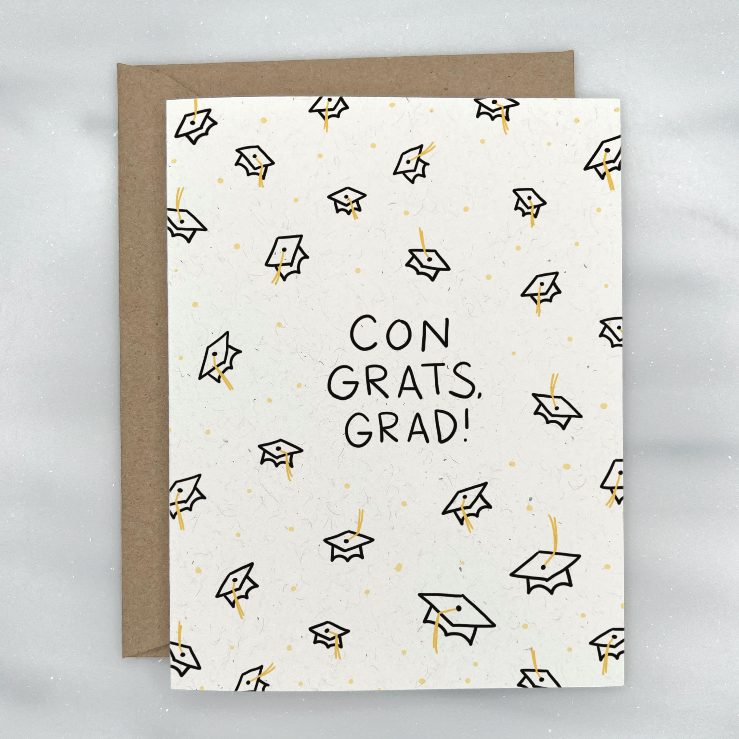 Gold Tassel Grad Caps Graduation Card Premium Textured, 100% Recycled ...