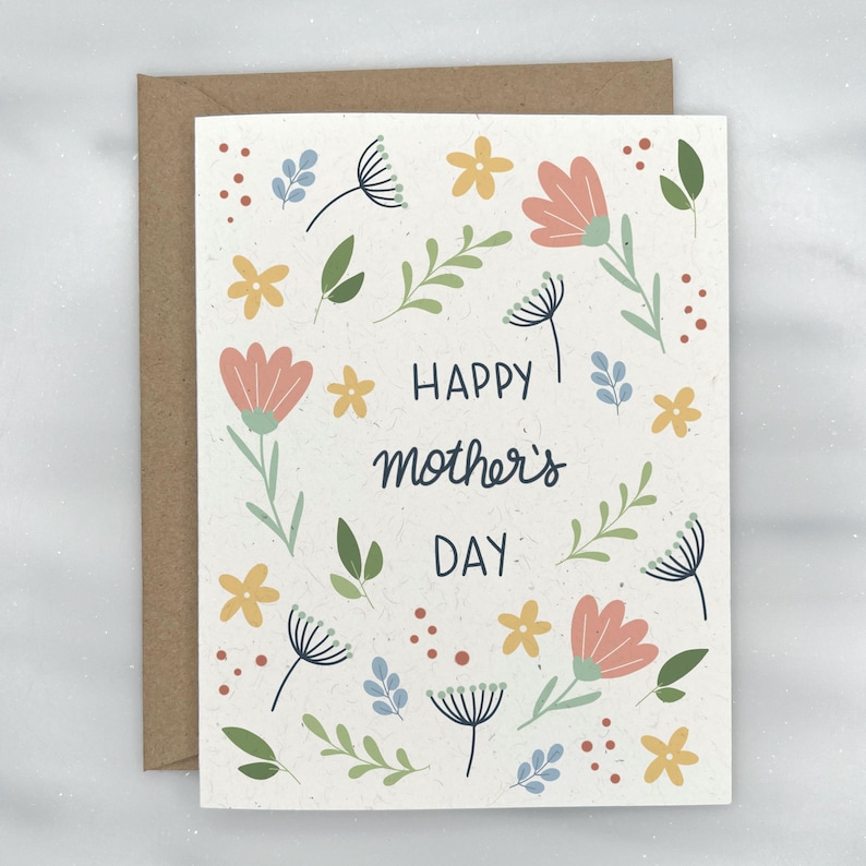 Floral Wishes - Mother's Day Card | Premium Textured, 100% Recycled ...
