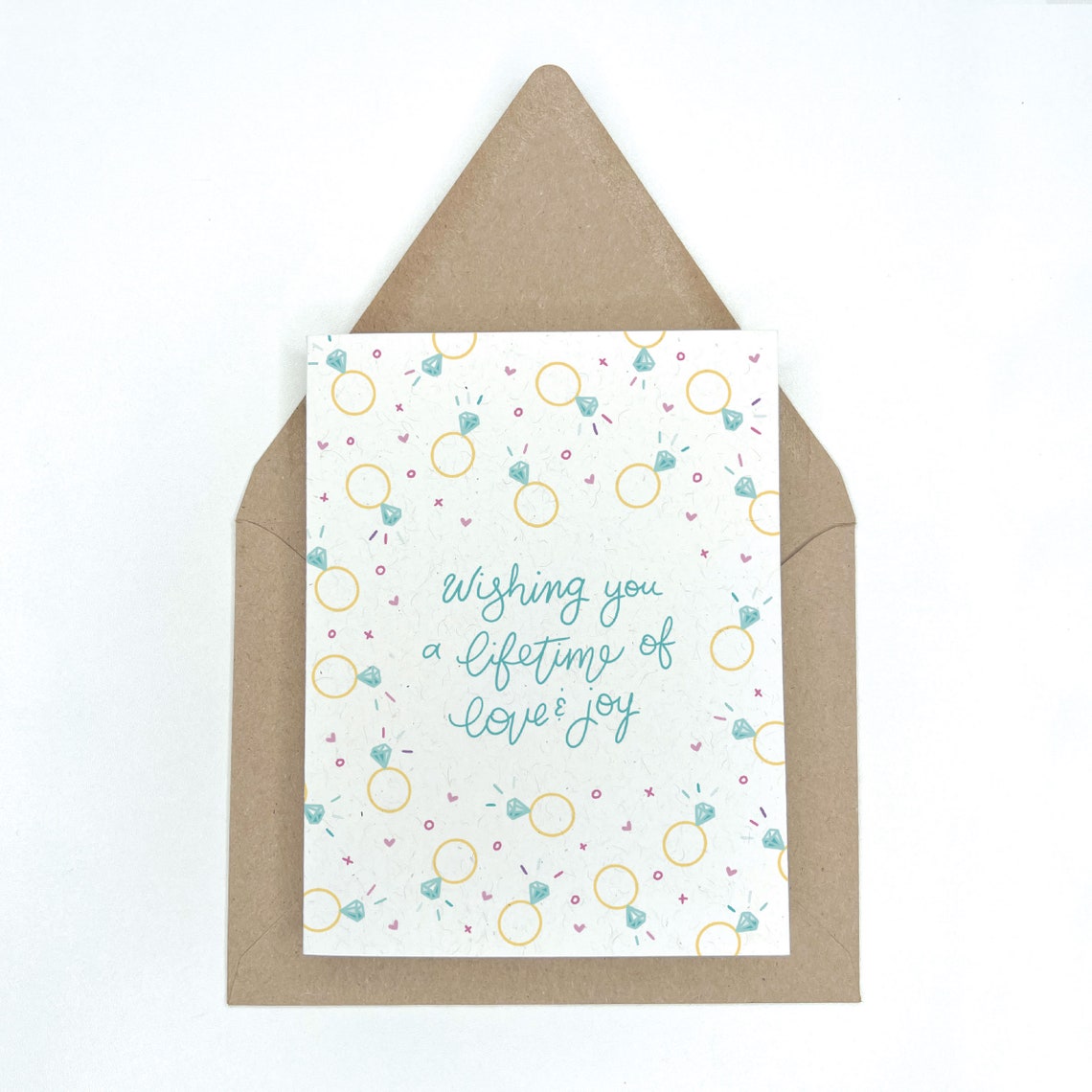 Sparkly Diamond Rings Engagement Card - Bridal Shower Card - Wedding ...