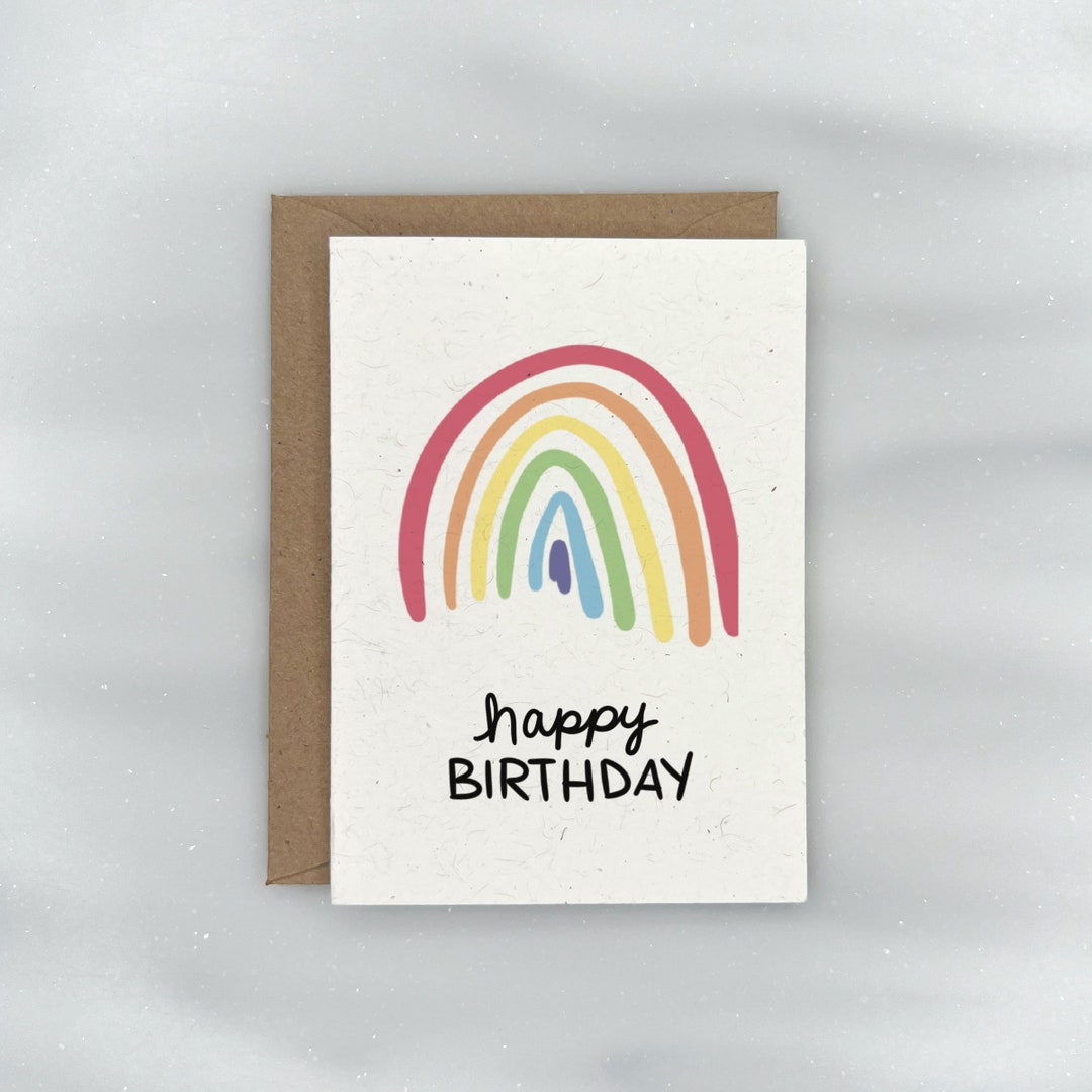 Colorful Birthday Rainbow - Birthday Gift Enclosure Mini Card | Premium ...