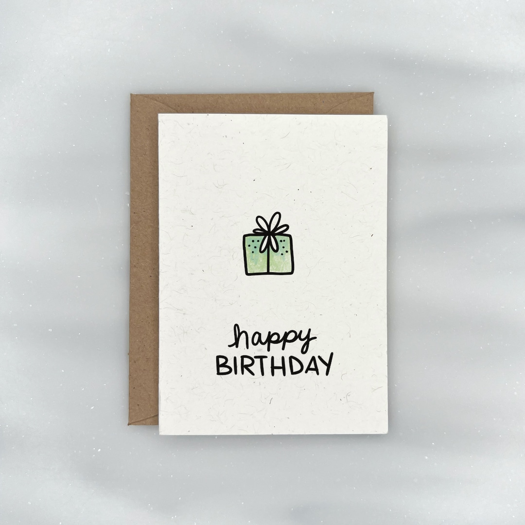 Green Birthday Present - Birthday Gift Enclosure Mini Card | Premium ...