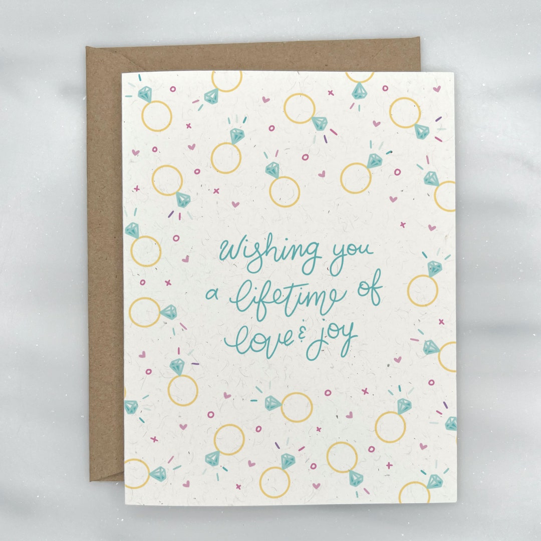 Sparkly Diamond Rings Engagement Card - Bridal Shower Card - Wedding ...